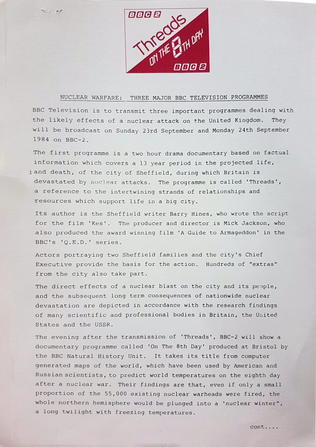 Threads - the film 35 years on – Nuclear War in the UK